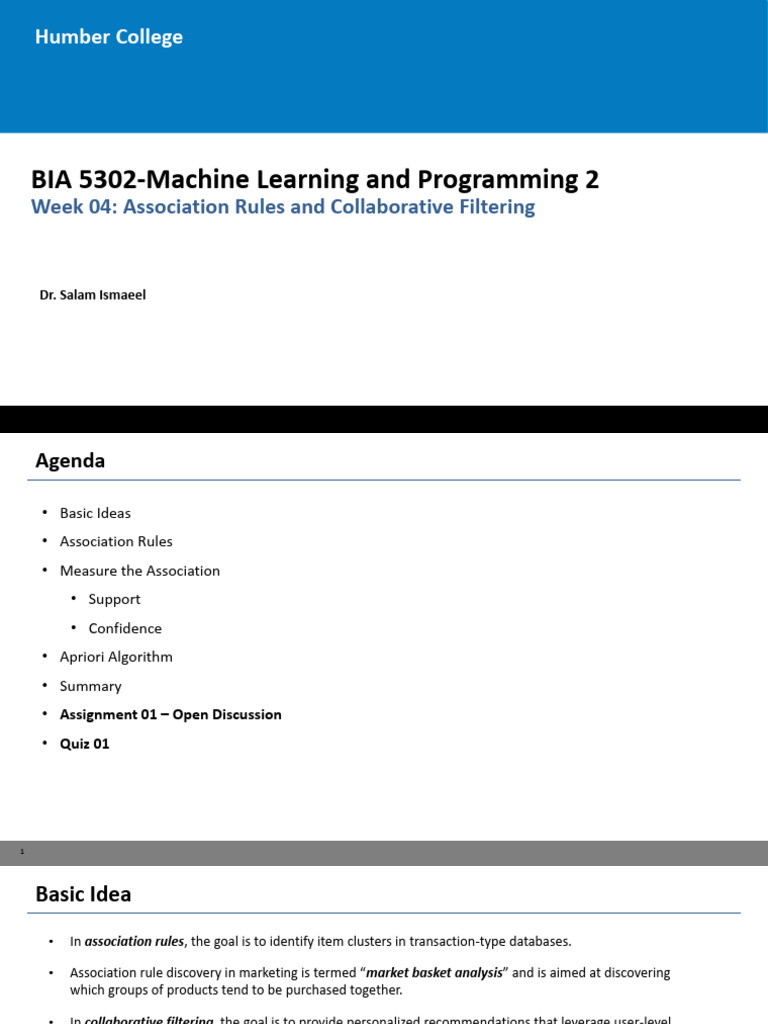 Week04 Association Rules and Collaborative Filtering | PDF | Applied ...