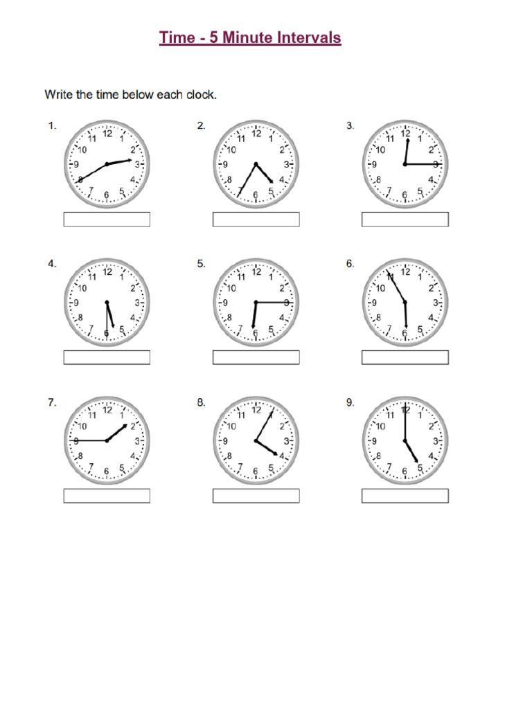 Aarush - Time - 5 Minute Intervals | PDF