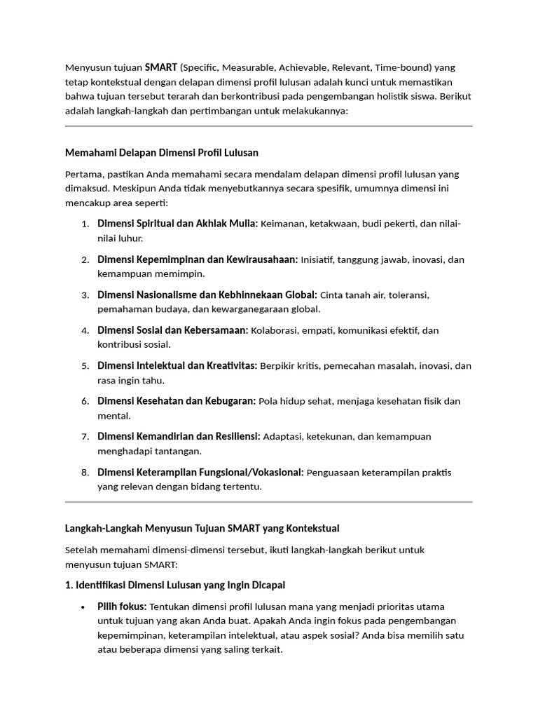 Tujuan SMART dalam Pembelajaran Lulusan | PDF