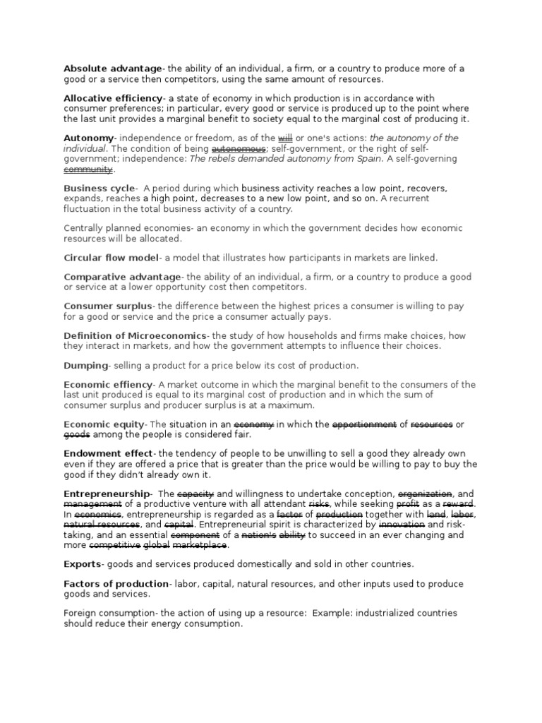 Cheat Sheet | PDF | Factors Of Production | Economics