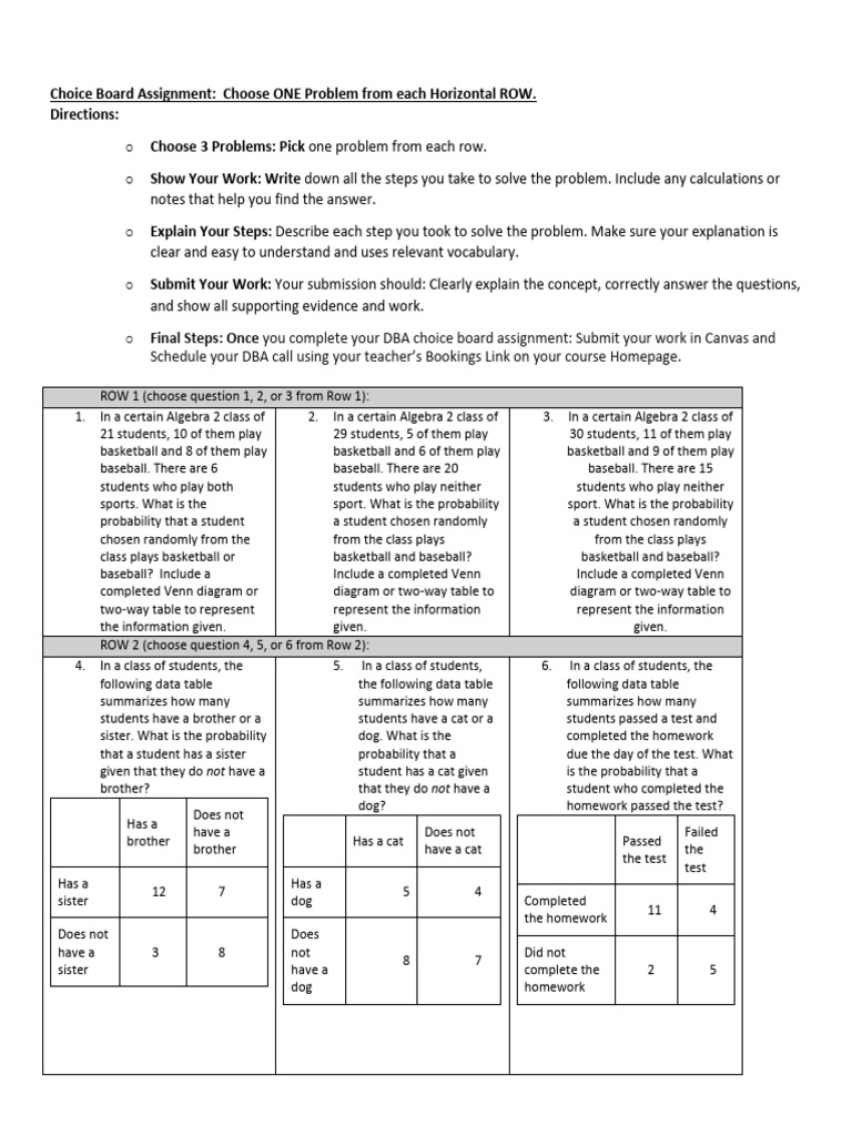 Geo B - Module 8 - DBA Choice Board | PDF | Chess Theory | Chess