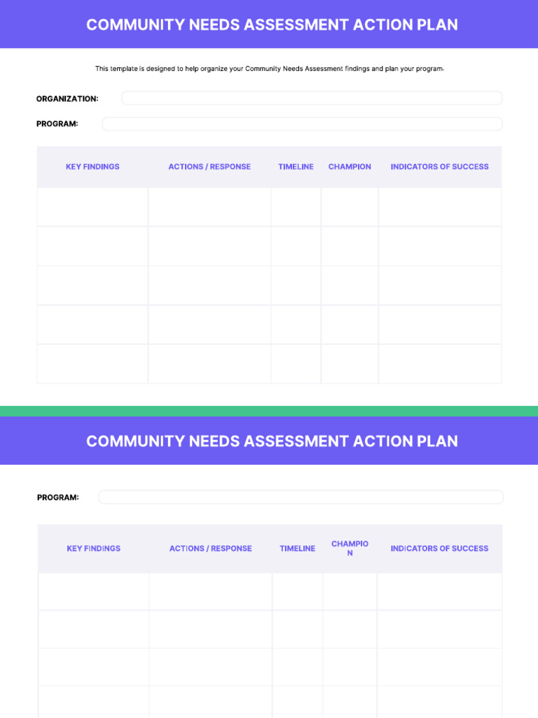 Community Needs Assessment Action Plan | PDF