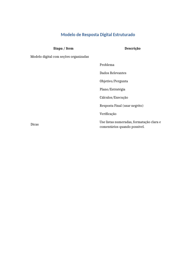 Modelo Digital Formatado | PDF