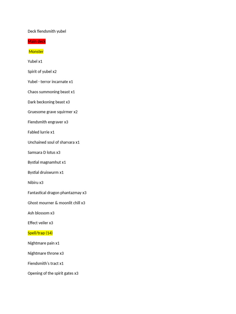 Deck Fiendsmith-WPS Office | PDF