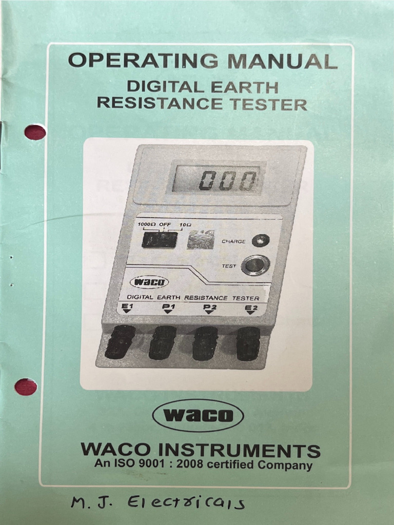 Manual Waco Earth Tester | PDF