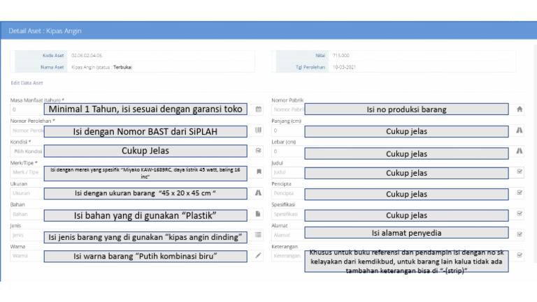 Contoh Detail Kipas Angin Miyako | PDF