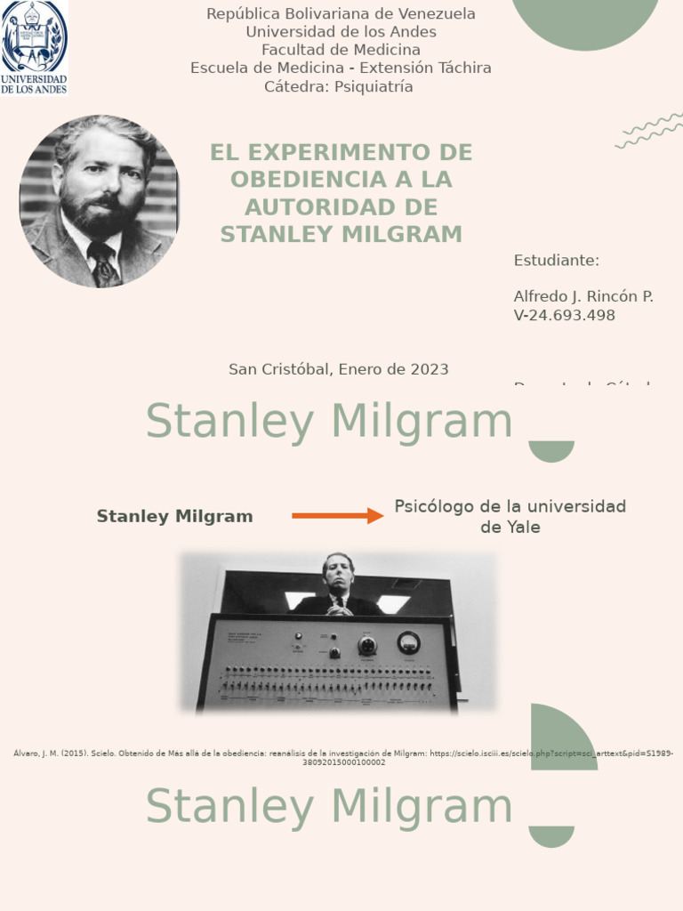 El Experimento de Obediencia A La Autoridad de Stanley Milgram ...