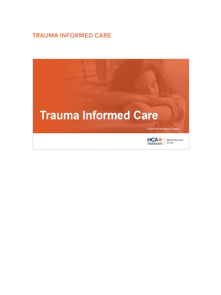 Understanding Trauma Informed Care | PDF | Psychological Trauma ...