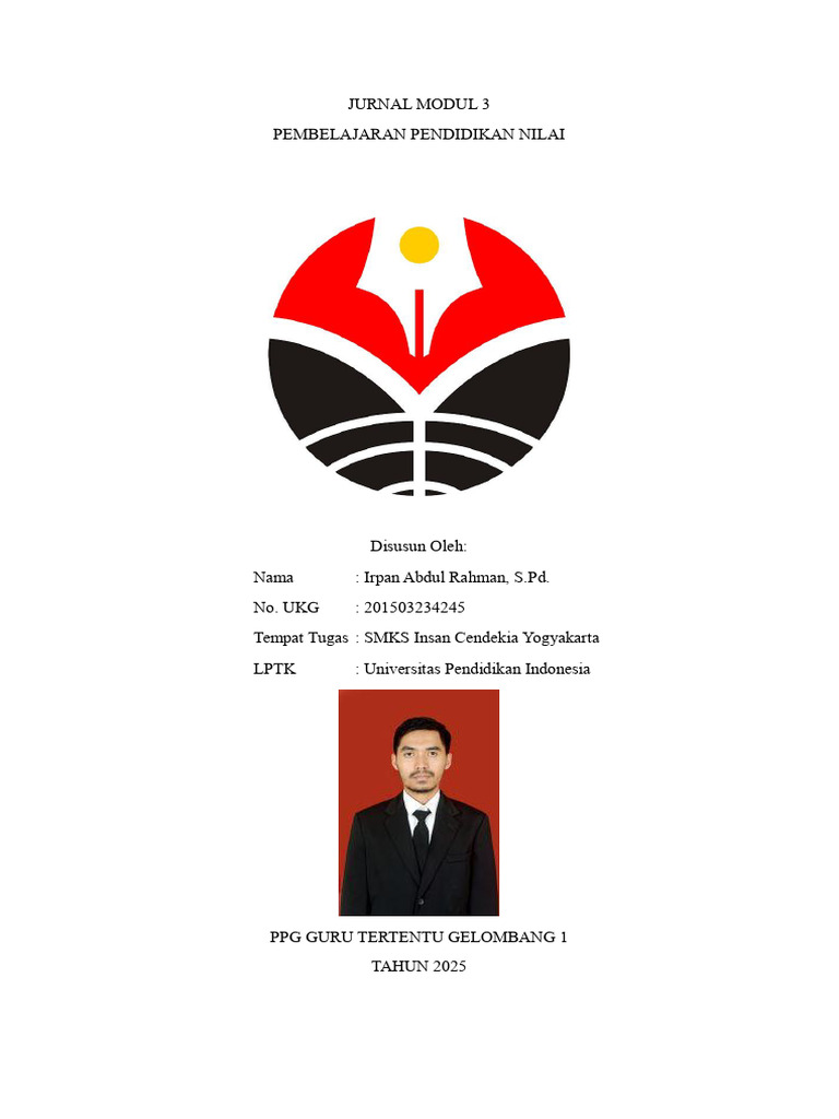 Irpan Abdul Rahman - 201503234245 - Jurnal Modul 3 Pembelajaran Pendidikan Nilai | PDF