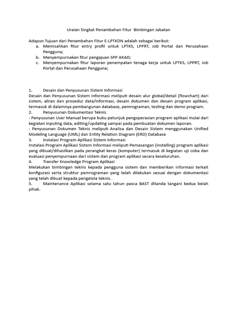 Uraian Singkat Penambahan Fitur LPTKDN | PDF