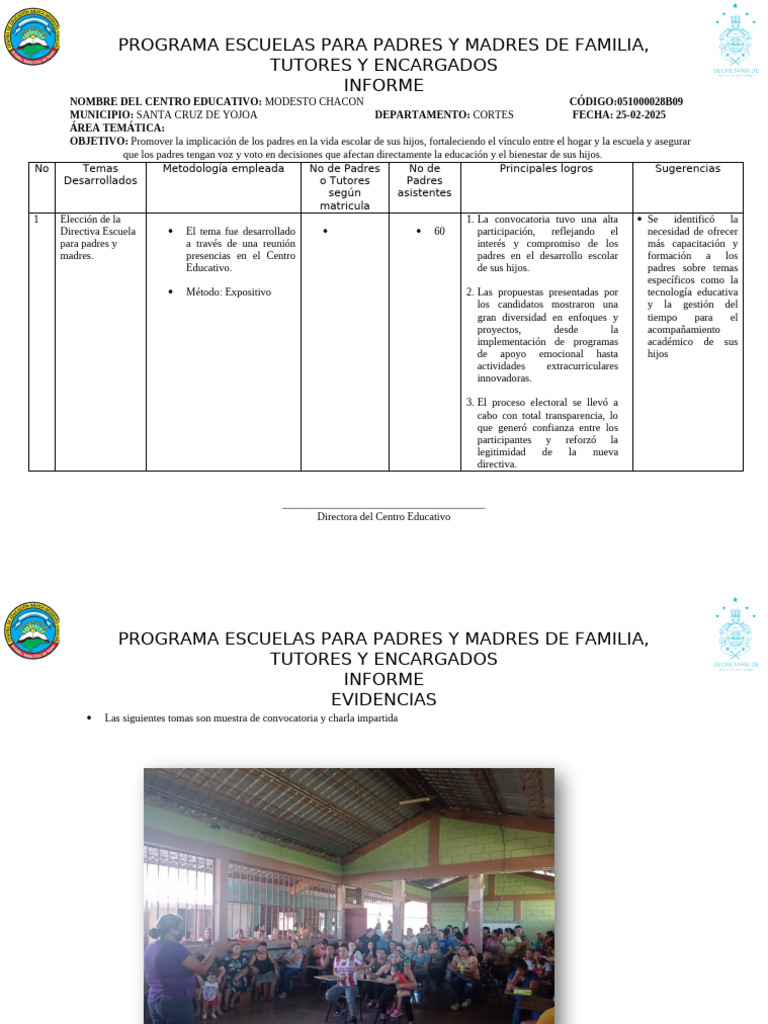 Informe Programa Escuelas para Padres | PDF | Escuelas | Aprendizaje