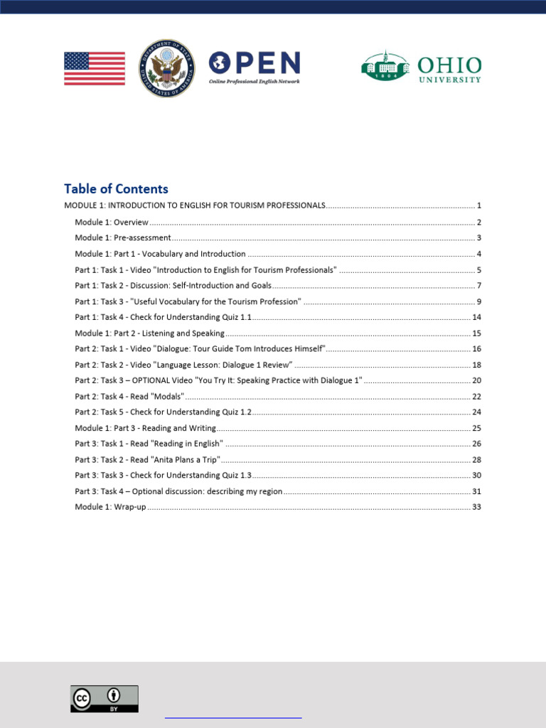 Tourism MOOC Module Packet - Full | PDF | Tourism | Verb