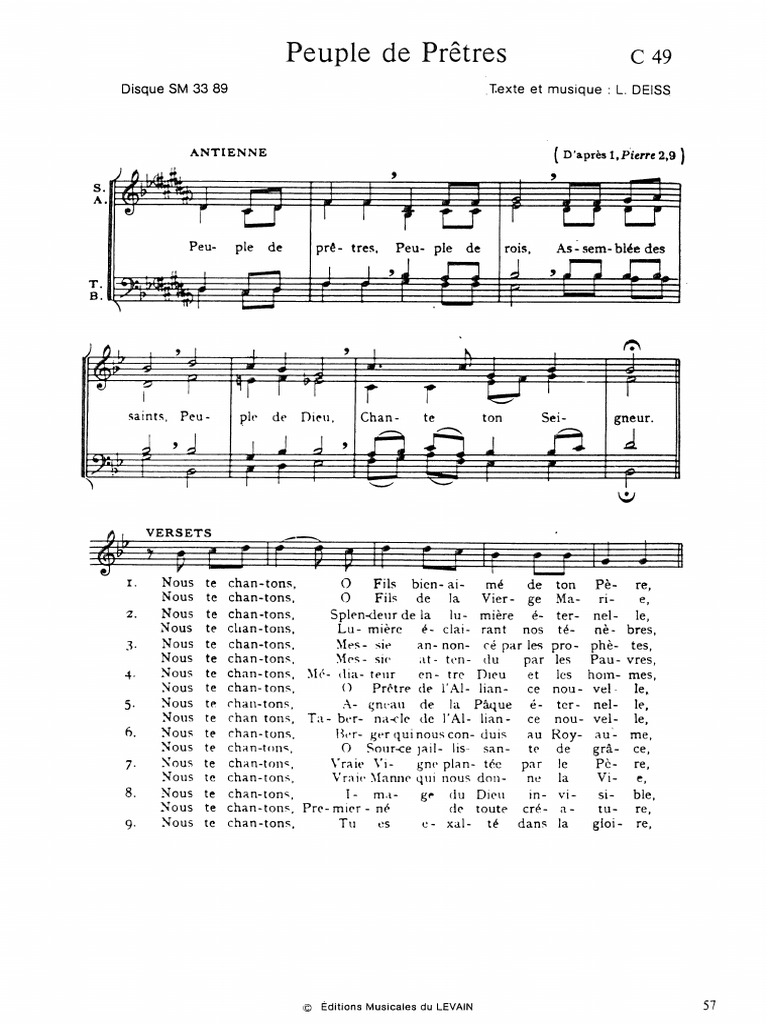 Peuple de Pretres SATB | PDF