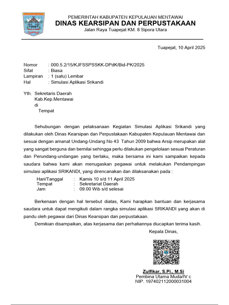 Surat Pemberitahuan Setda | PDF