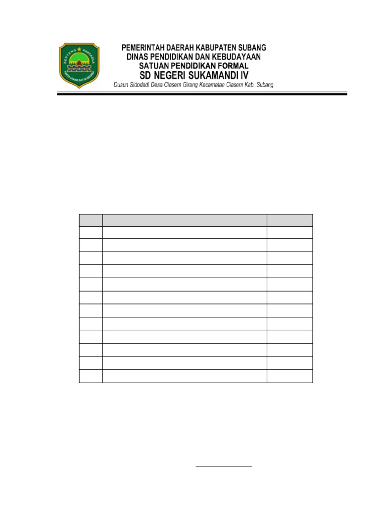 Transkrip Nilai SDN Sukamandi 4 | PDF