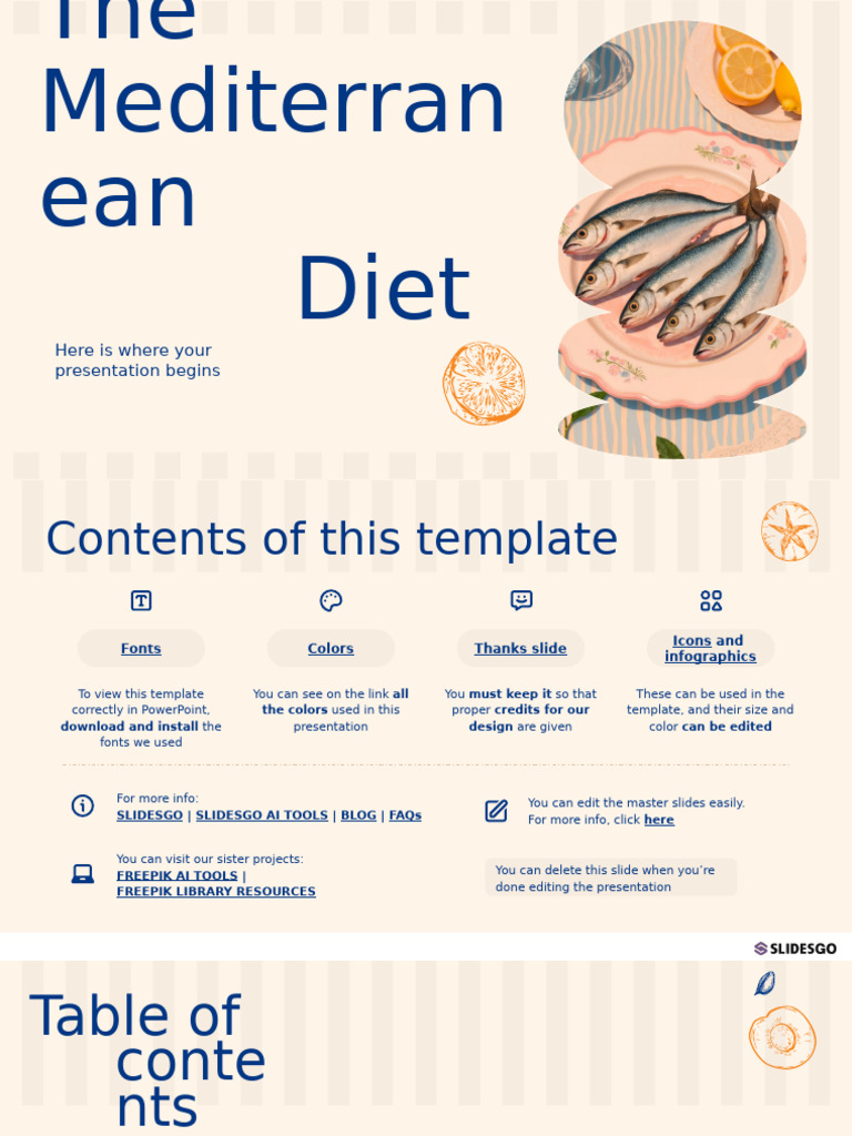 Mediterranean Diet Presentation Template | PDF | Planets | Mercury (Planet)