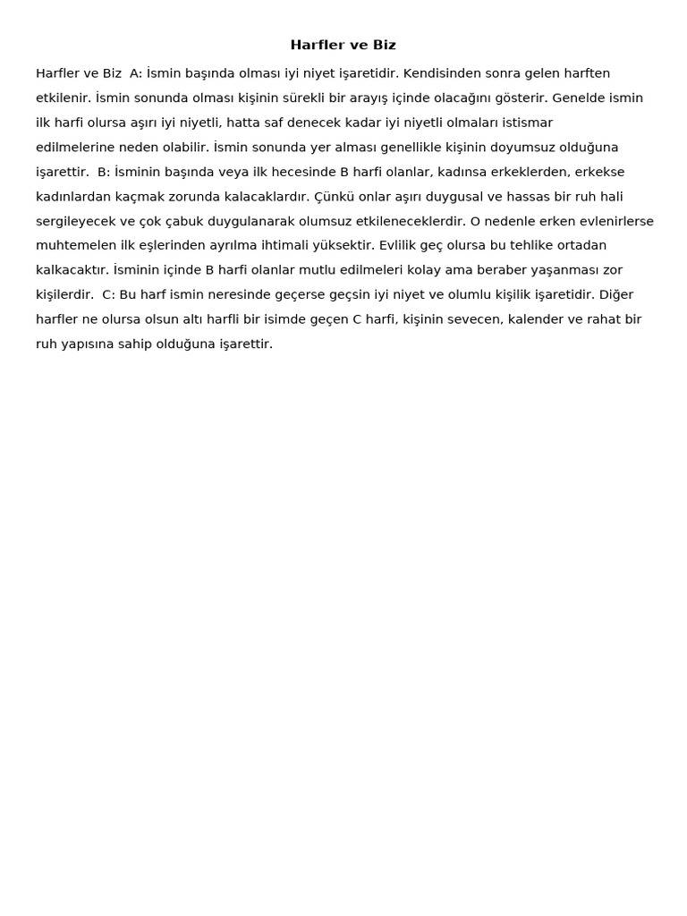 Harfler Ve Biz | PDF