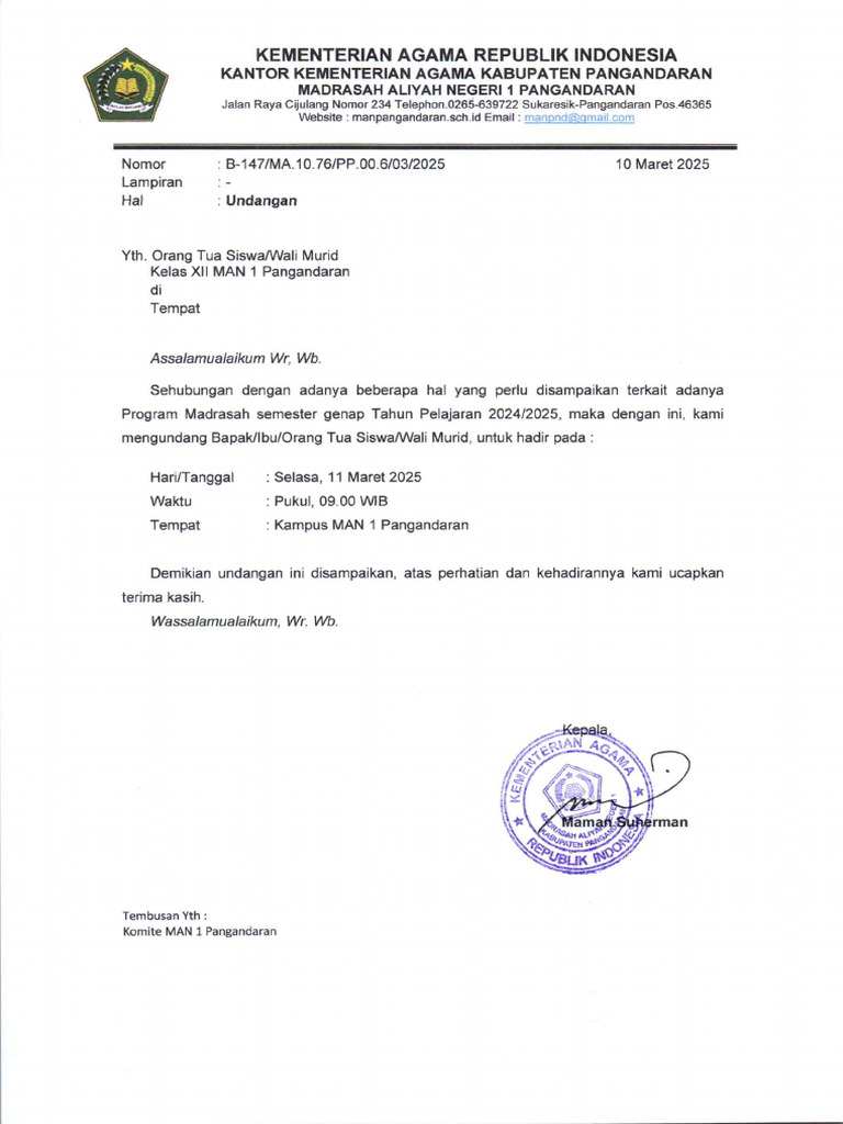 Undangan Rapat | PDF