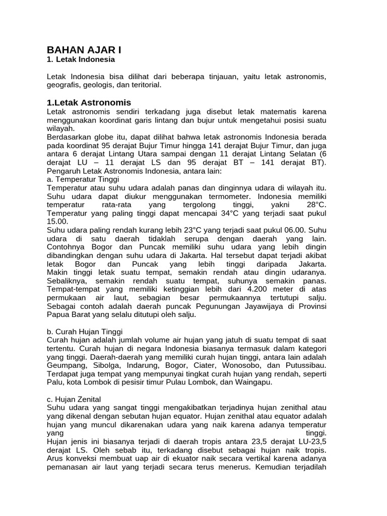 Letak Astronomis dan Geografis Indonesia | PDF