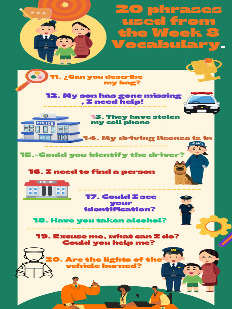20 Phrases Used From The Week 8 Vocabulary. | PDF