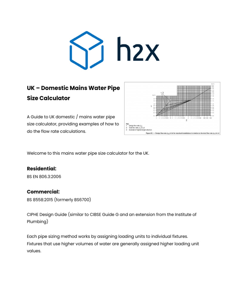 UK Domestic Mains Water Pipe Size Calculator | PDF | Pipe (Fluid ...
