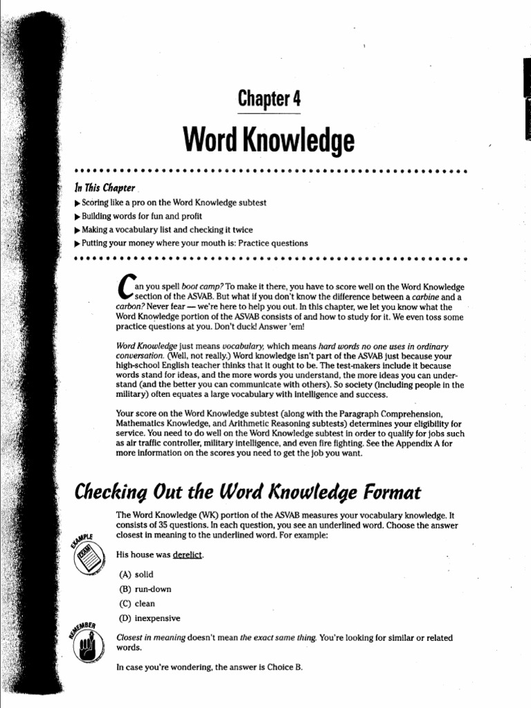 Word Knowledge Review Material | PDF