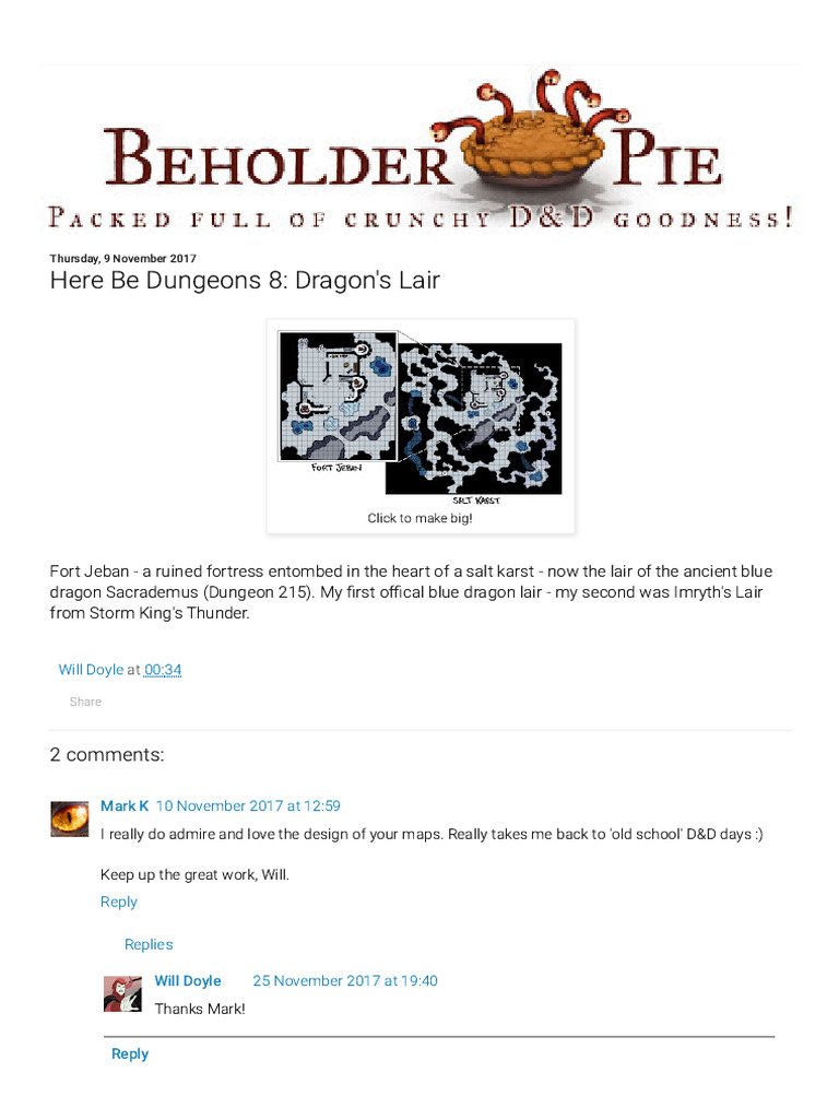 Beholder Pie - Here Be Dungeons 8 - Dragon's Lair | PDF