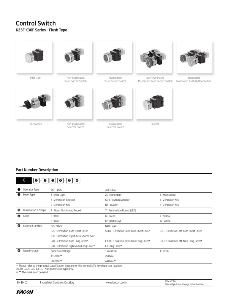 K25F K30F Catalog - Eng | PDF | Switch | Alternating Current
