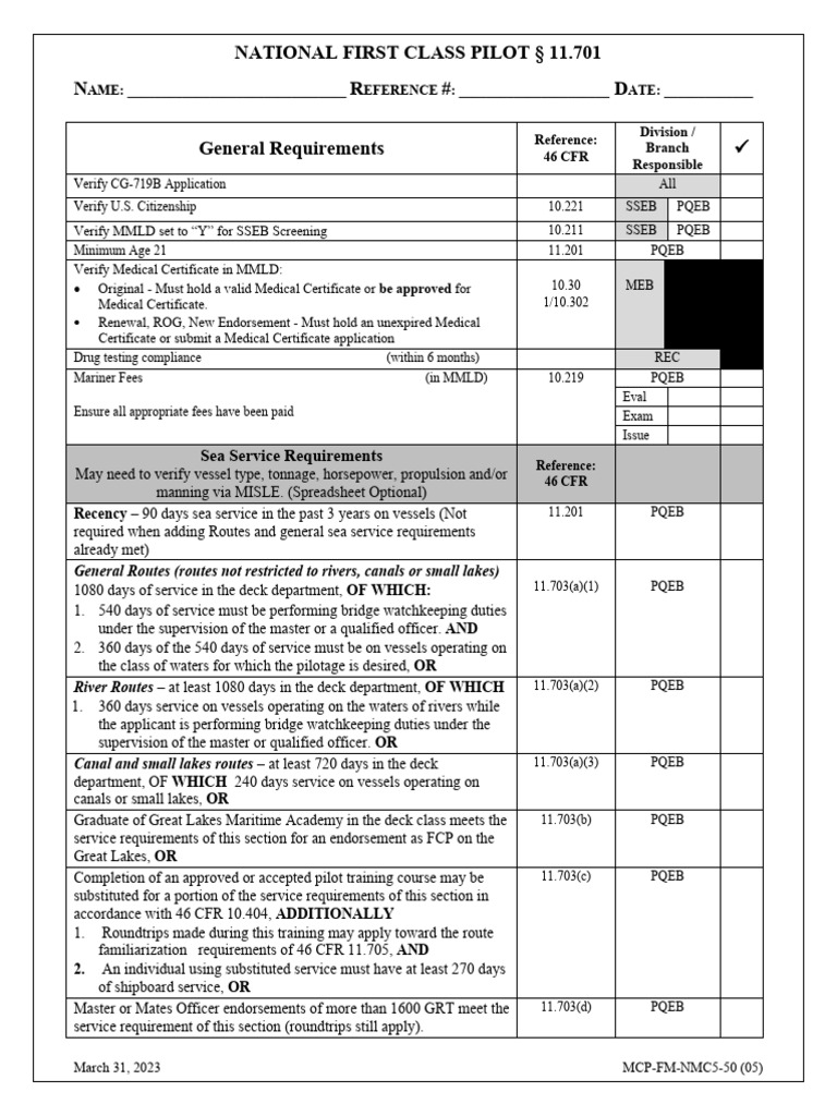 National First Class Pilot 11.701 | PDF | Tonnage | Shipping