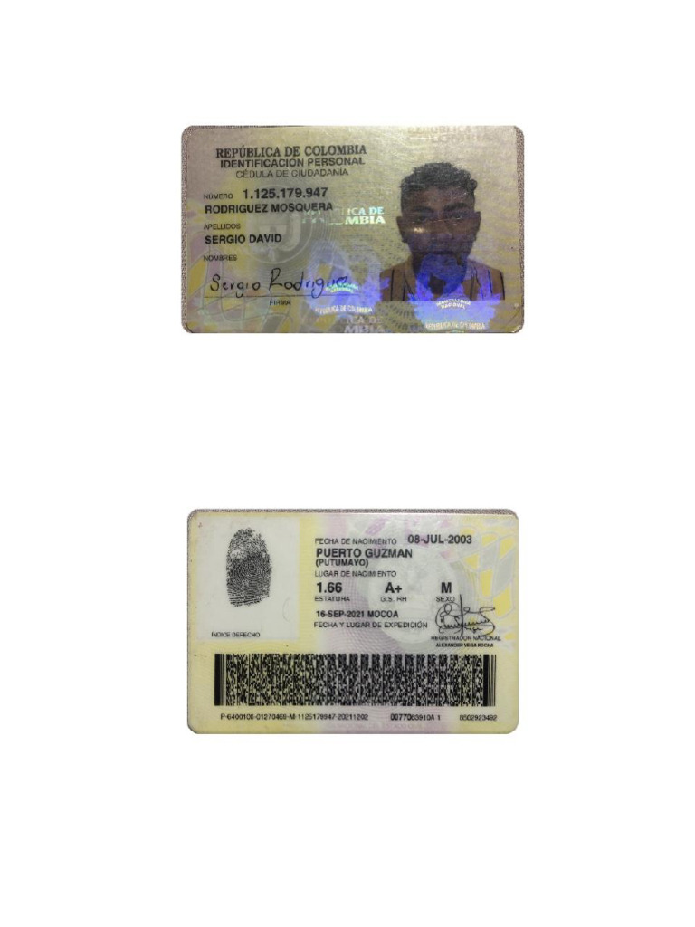 Cedula Sergio David Rodriguez | PDF