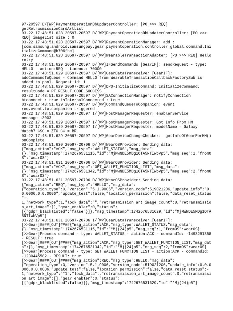Pay Log | PDF | Computing | Data Transmission