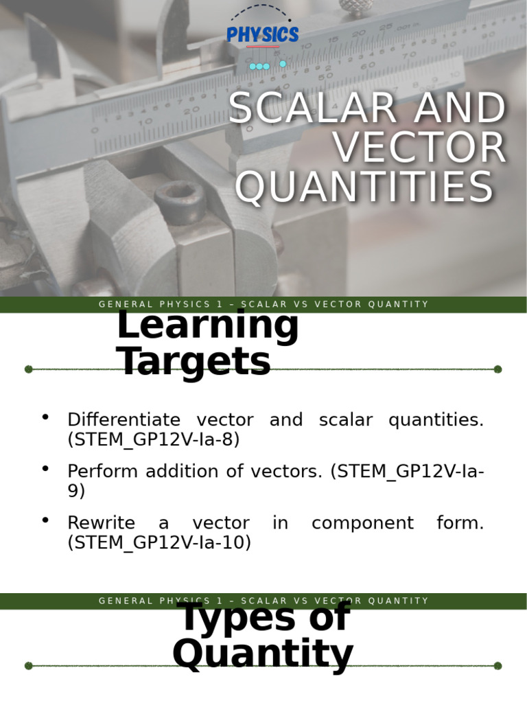 Scalar vs Vector Quantities Explained | PDF | Euclidean Vector | Quantity