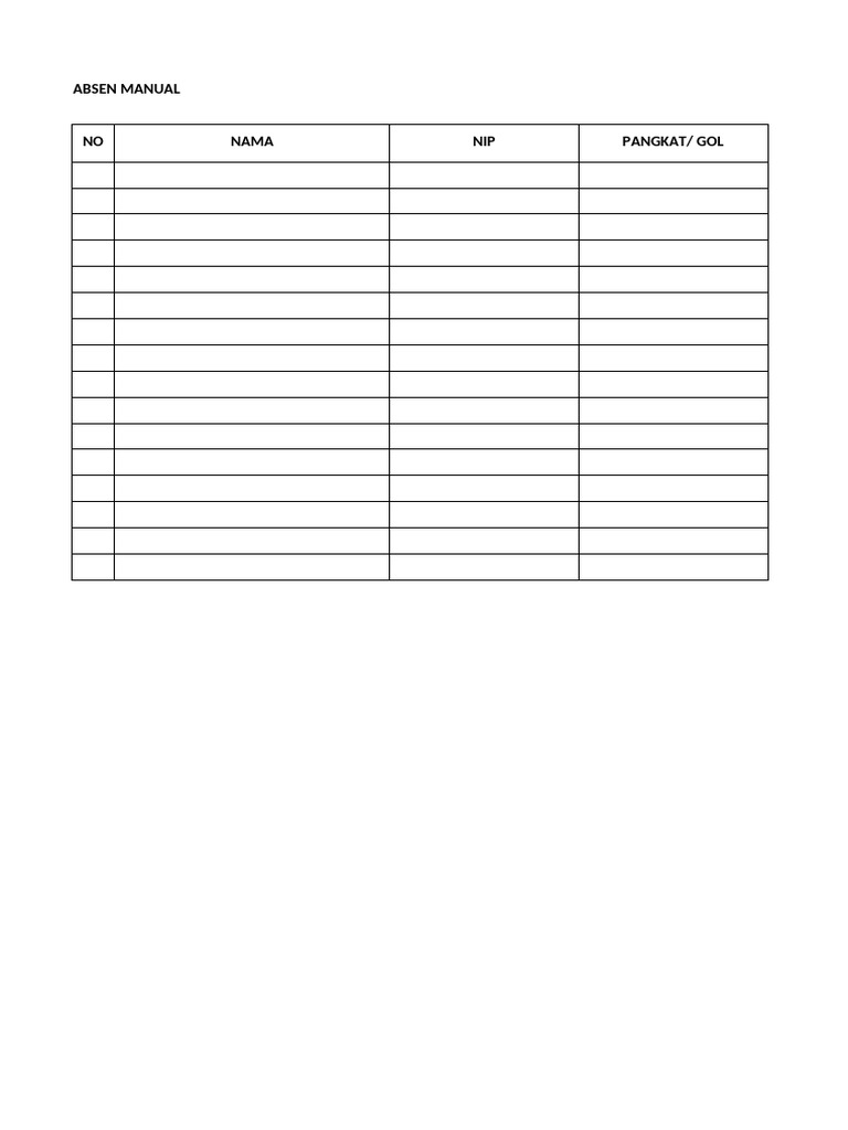 Absen Manual.... | PDF