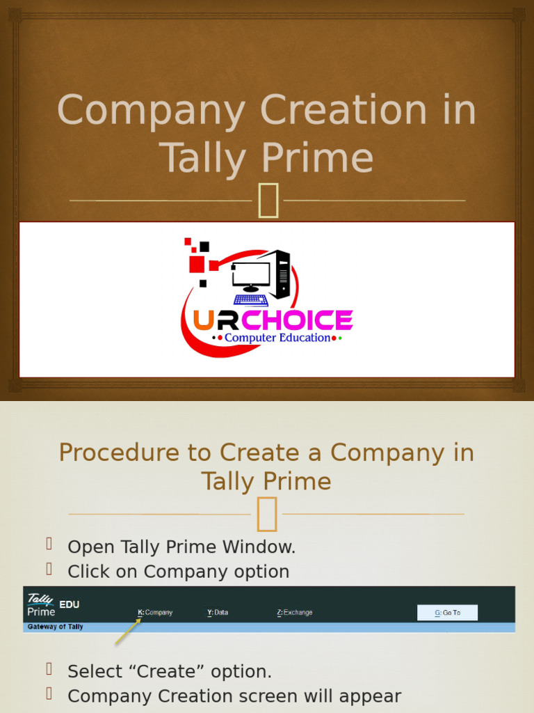Company Creation in Tally Prime | PDF