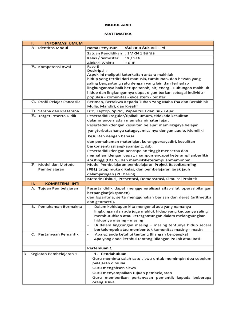 Modul Ajar Logaritma | PDF