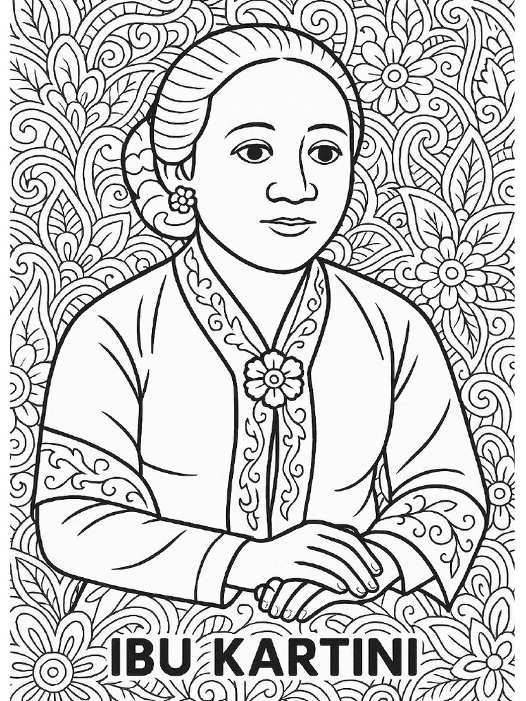 Lembar Mewarnai Ibu Kartini | PDF