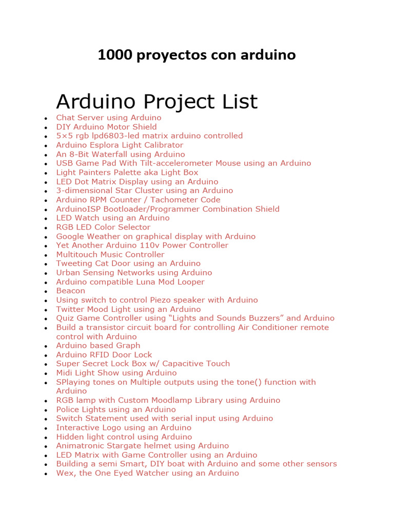 1000 Proyectos Con Arduino | PDF | Arduino | Light Emitting Diode