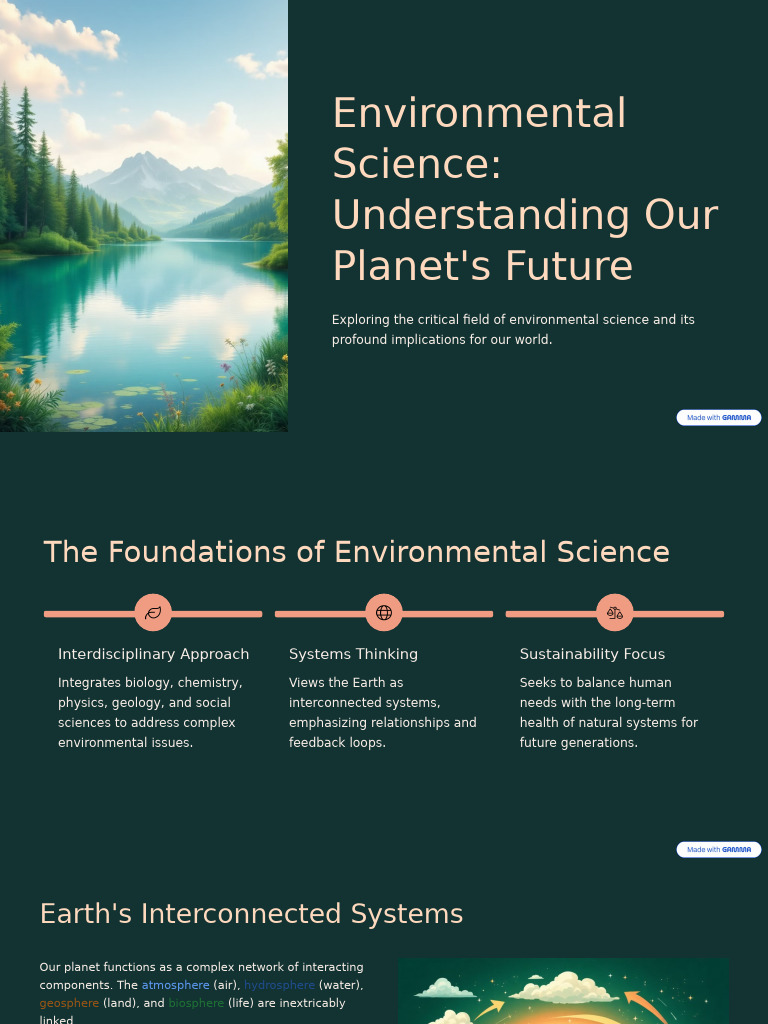 Environmental Science Understanding Our Planets Future | PDF ...