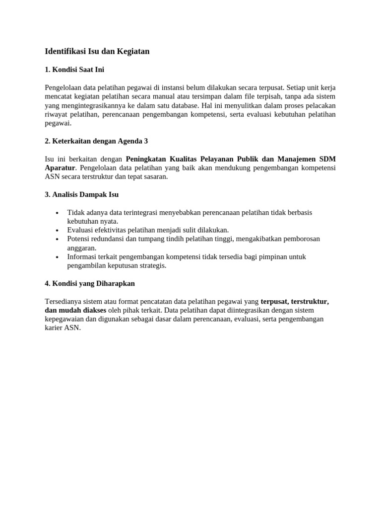 Identifikasi Isu Dan Kegiatan | PDF