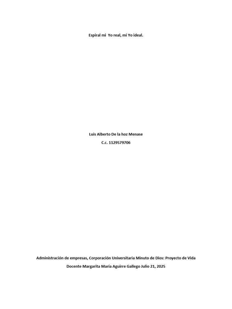 Espiral Mi Yo Real, Mi Yo Ideal | PDF | Psicología Social | Conceptos ...