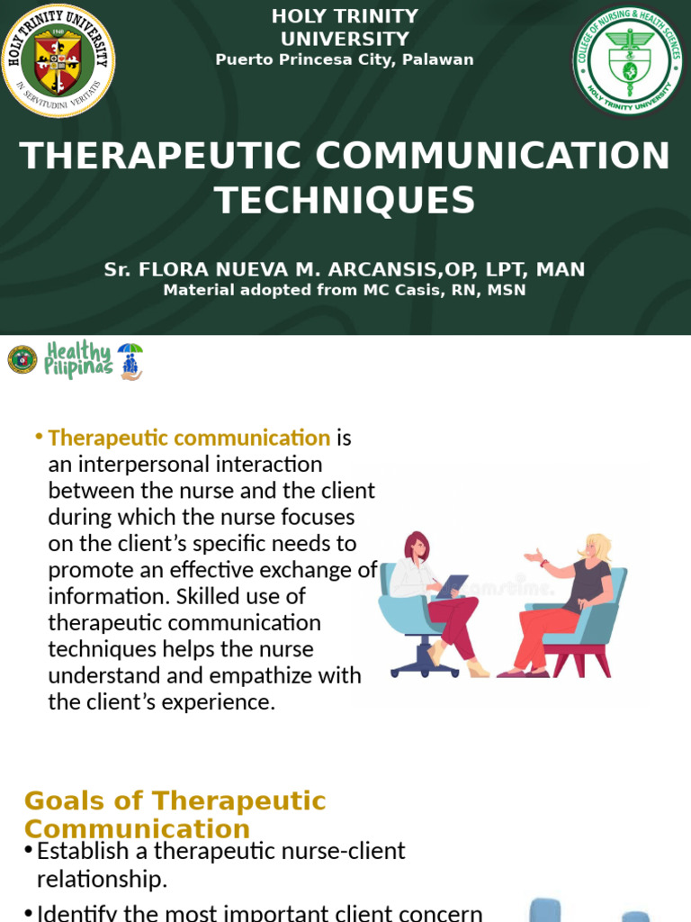 Examples of Therapeutic Communication Techniques | PDF | Nonverbal ...