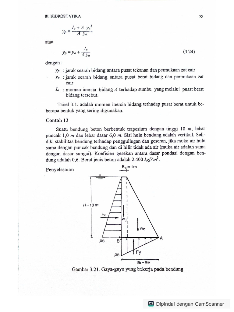 Contoh Soal Hidrostatika Bidang Datar | PDF