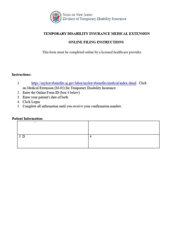 Medical Extension Form Instructions | PDF