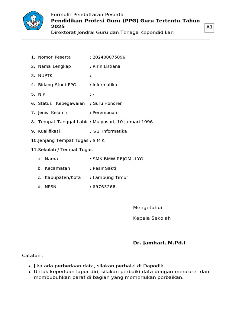 Format A1 Ririn | PDF