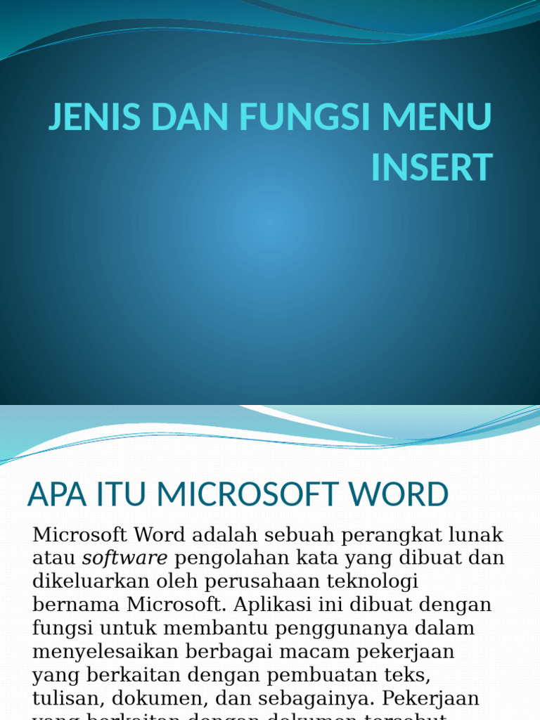 Jenis Dan Fungsi Menu Insert | PDF