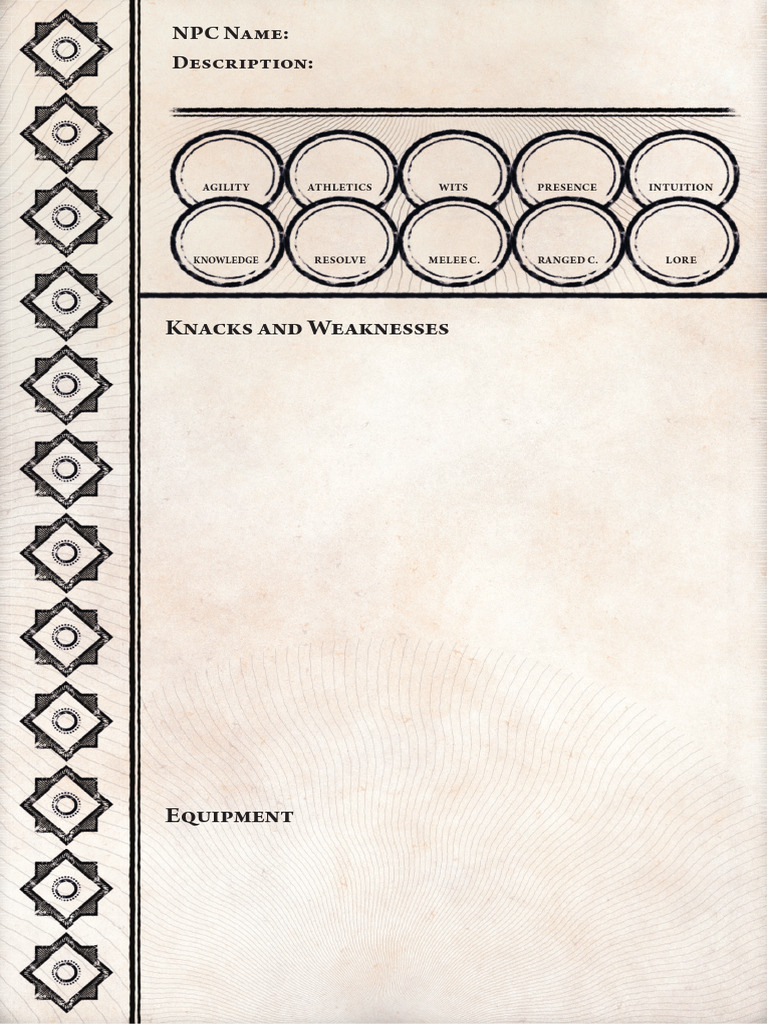 Arkham Horror NPC Sheet | PDF