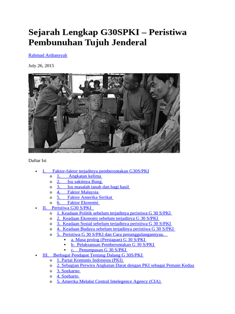 Penumpasan G30S/PKI oleh Soeharto | PDF
