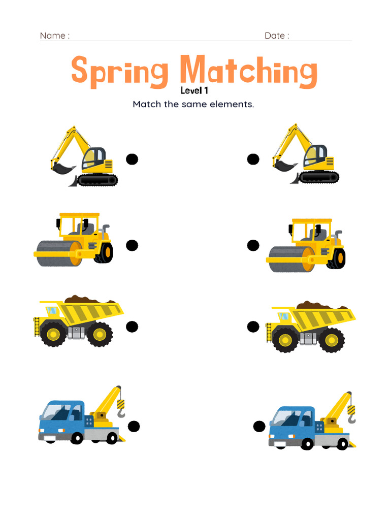Spring Matching Worksheet in Colorful Illustrative Style PDF | PDF