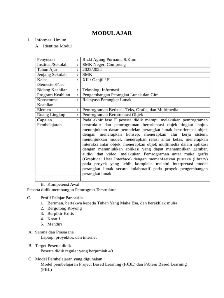 Modul Ajar Fix | PDF