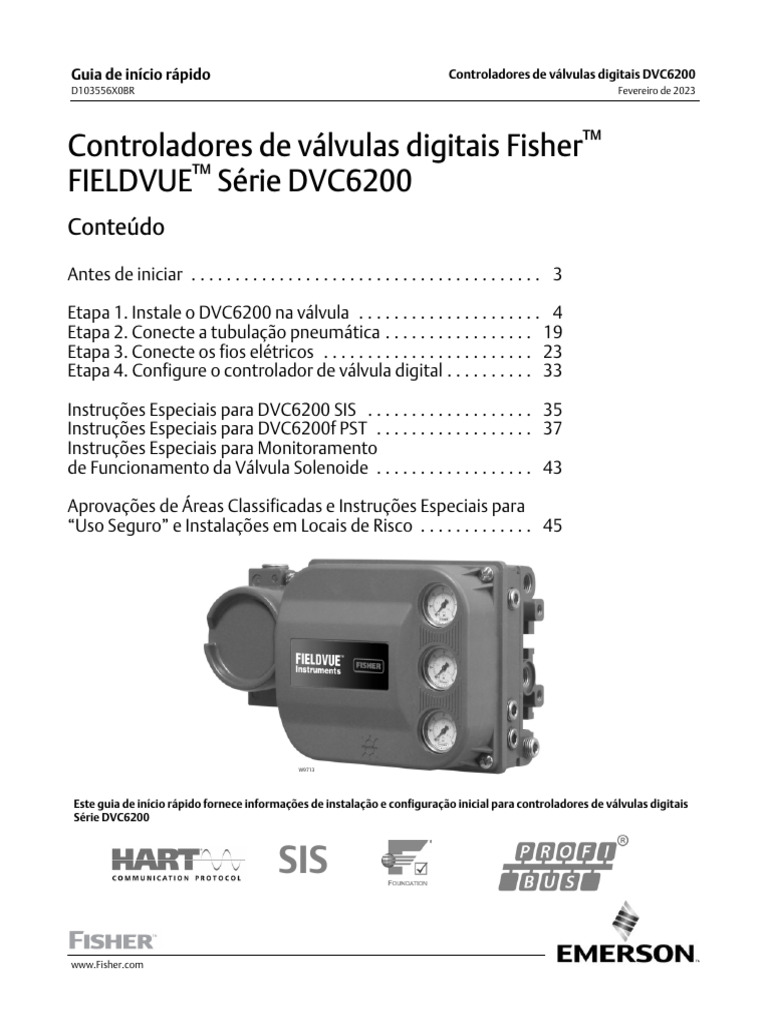 Quick Start Guide Controladores de Válvulas Digitais Fisher Fieldvue Série dvc6200 dvc6200 ...